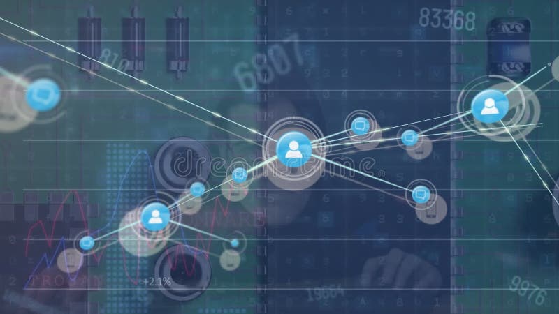 Animation of Scope Scanning and Data Processing Over Male Hacker Stock ... Animation of Scope Scanning and Data Processing Over Male Hacker Stock ...