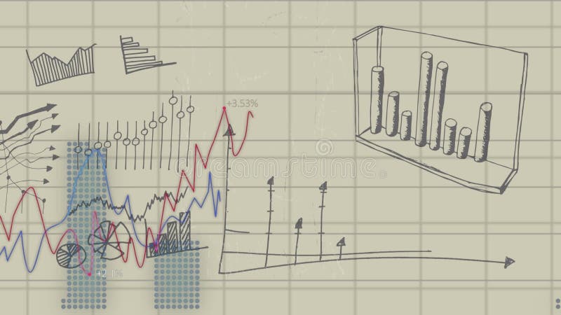 Animation of Data Processing Over Diagram Drawings Stock Video - Video ...
