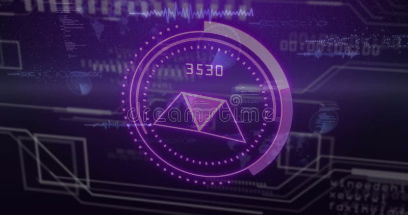 Animation of Data Processing Over Diagrams and Scope Scanning Stock ...