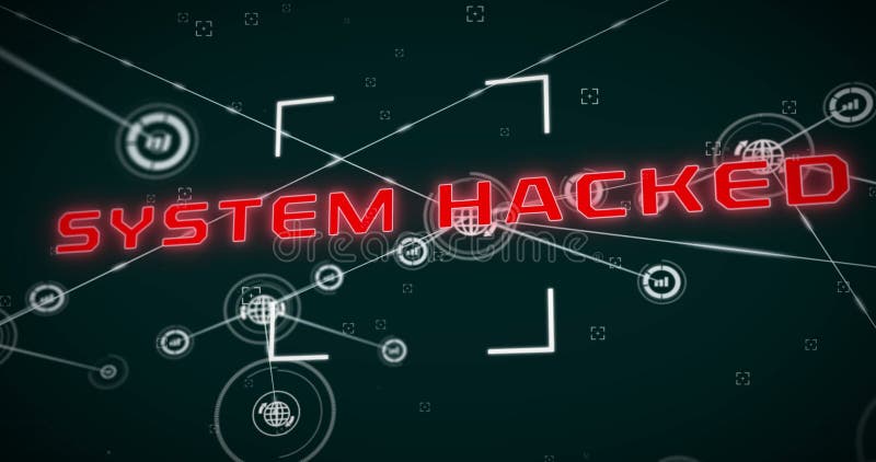 Animation of Data Processing Over Diagrams and System Hacked Text Stock Video - Video of hacked ...