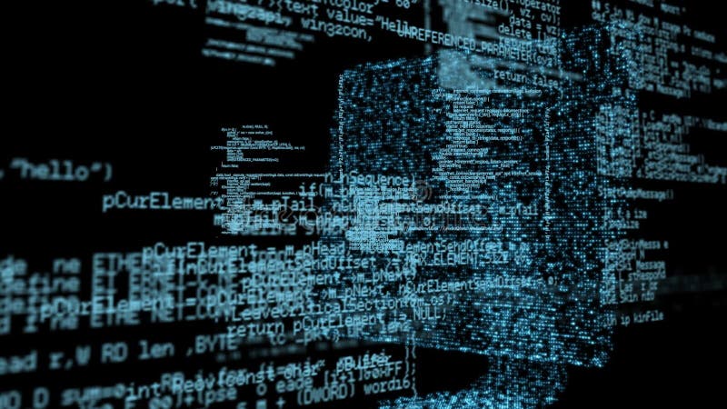 Animation of Data Processing Over Digital Computer Stock Video - Video ...