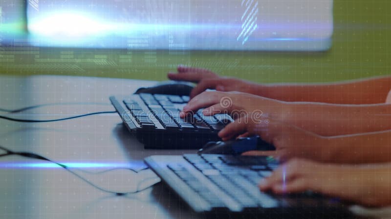 Animation of Data Processing Over Diverse Children Using Keyboard Stock ...