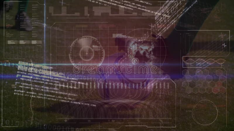 Animation of Data Processing Over Diverse Football Players at Stadium ...