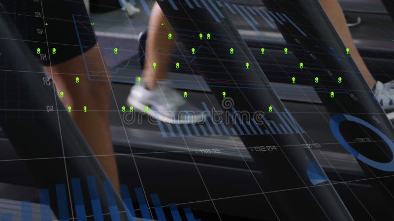 Animation of Data Processing Over Diverse People Running Stock Video ...