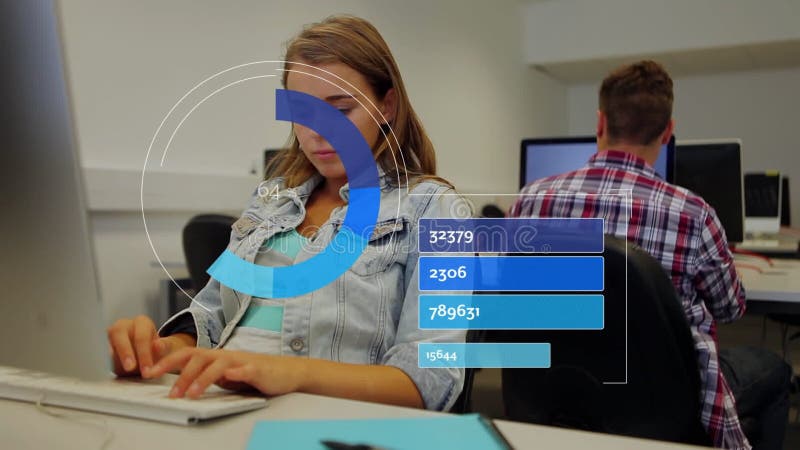 Animation Of Data Processing Over Diverse People Using Computers Stock Footage Video Of Online
