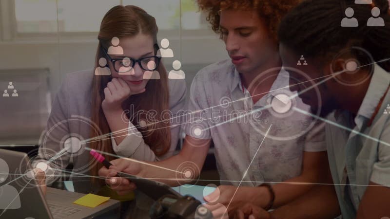 Animation of Data Processing Over Diverse Students Stock Video - Video ...