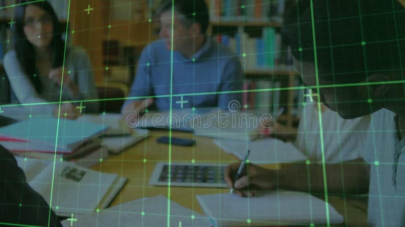 Animation of Data Processing Over Diverse Students Stock Footage - Video of data, animation ...