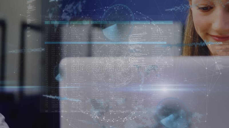 Animation of Data Processing Over Diverse Students Using Computer Stock Footage - Video of ...