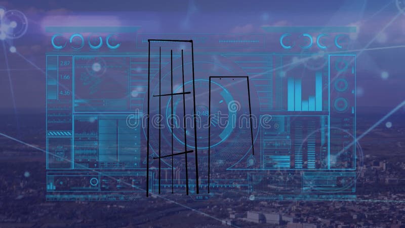 Animation of Data Processing Over Drawing Stock Footage - Video of ...