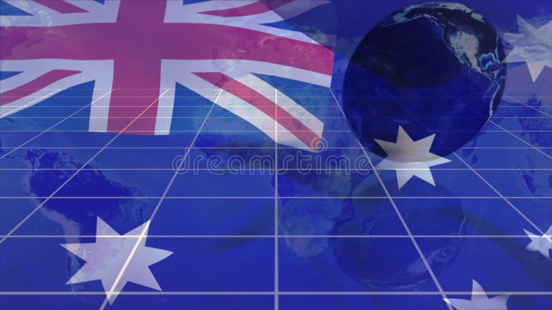 Flag of Australia, Pole Flag of Australia on White Screen, Australia 3D ...