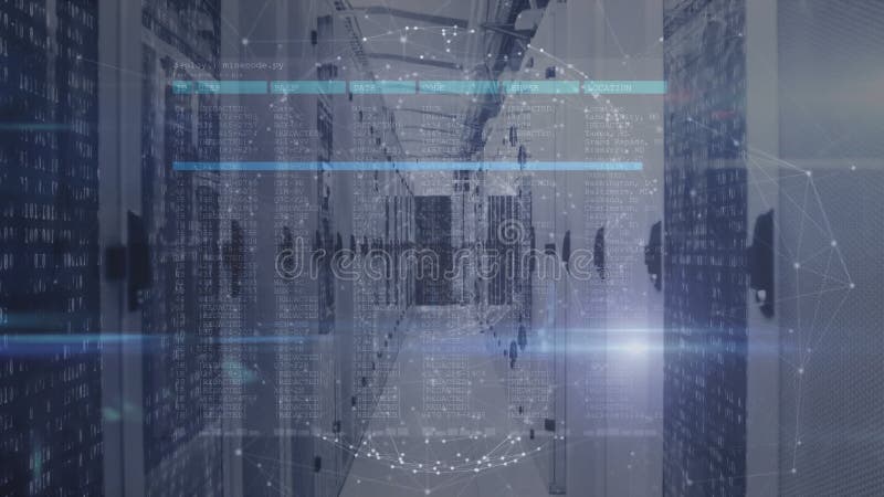 Animation Of Data Processing Over Globe Of Network Of Connections
