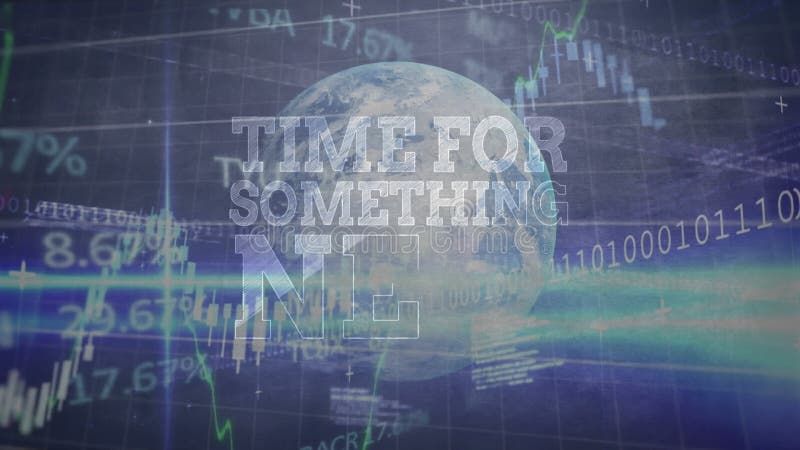 Animation of Data Processing Over Globe and Time for Something New Text Stock Footage - Video of ...
