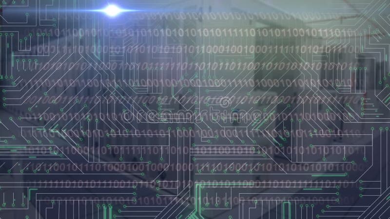 Animation Of Data Processing Over Glowing Computer Circuit Board Stock Footage Video Of