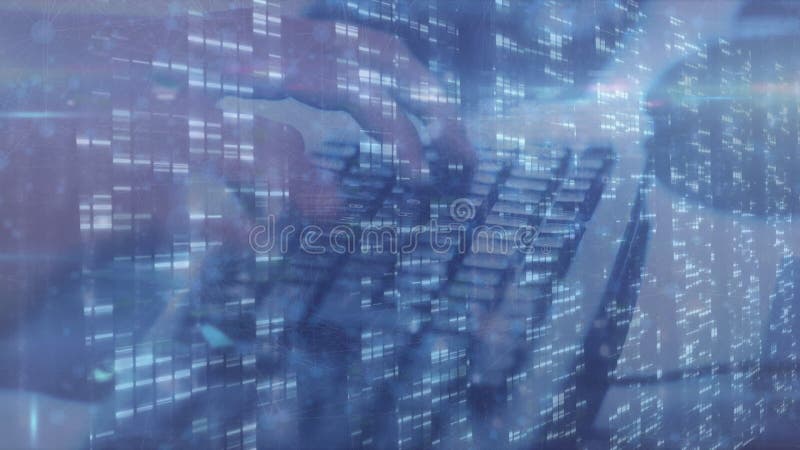 Animation Of Data Processing Over Hands Typing On Computer Keyboard Stock Footage Video Of