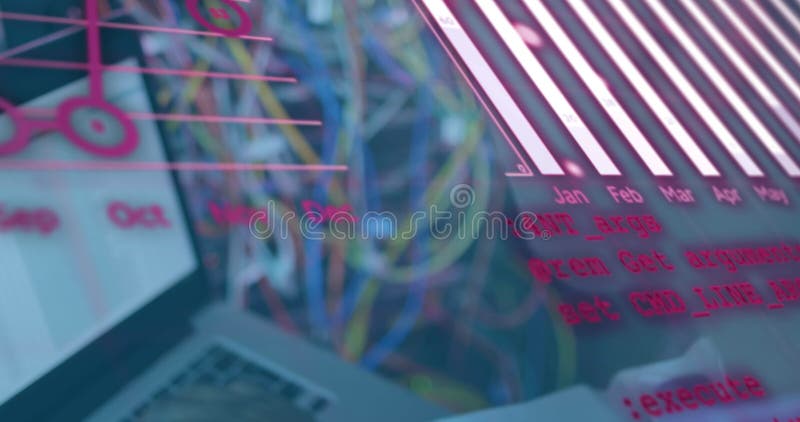 Animation of Data Processing Over Laptop by Computer Servers Stock ...