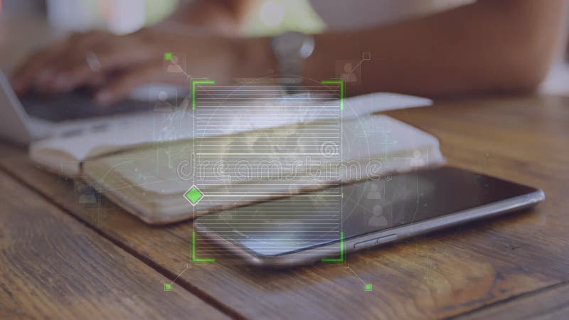 Animation of Data Processing Over Person Using Laptop Stock Video ...