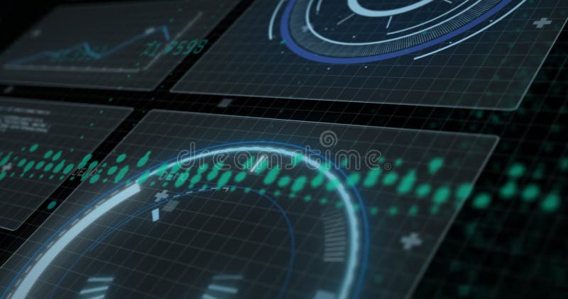 Animation of Data Processing Over Scope Scanning and Diagrams Stock Video - Video of community ...