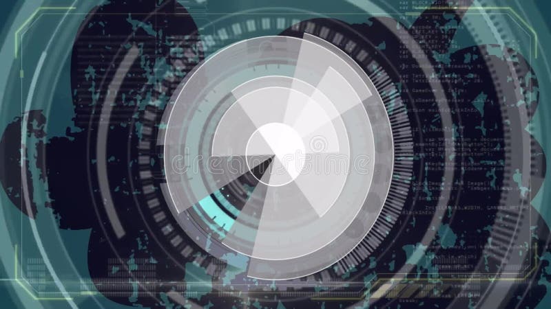 Animation of Data Processing Over Scope Scanning and Shapes Stock Footage - Video of global ...