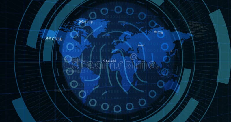 Animation Of Data Processing Over Scope Scanning And World Map Stock Footage Video Of Icon