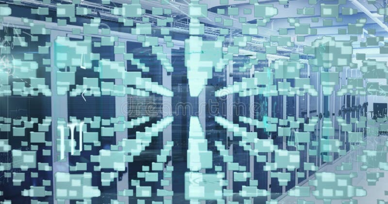 Animation Of Data Processing Over Server Room Stock Footage Video Of