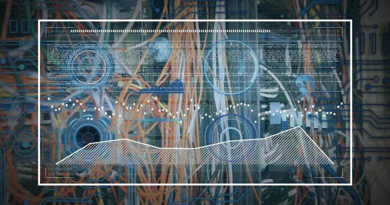 Animation of Data Processing Over Wires in Server Room Stock Video ...