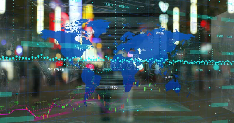 Animation of Data Processing Over World Map Stock Footage - Video of ...