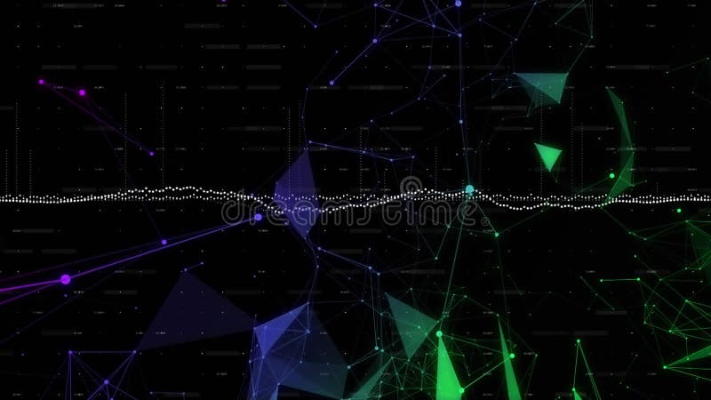 Animation Of Data Processing And Plexus Networks Against Black