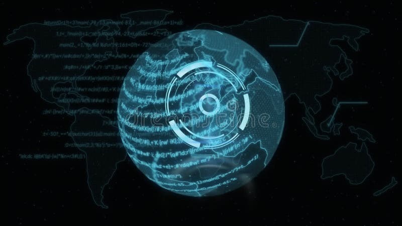 Animation of Data Processing and Scope Over Globe Stock Video - Video of digitalworld, interface ...