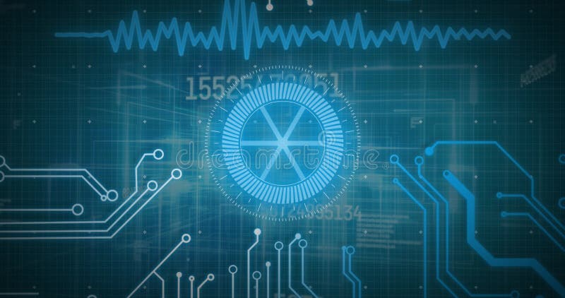 Animation Of Data Processing Scope Scanning And Computer Circuit Board