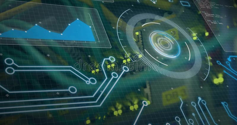 Animation of Data Processing with Scope Scanning Over Computer Server Stock Video - Video of ...