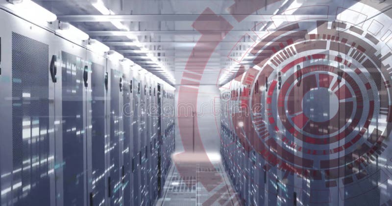 Animation of Data Processing and Scope Scanning Over Computer Servers Stock Footage - Video of ...