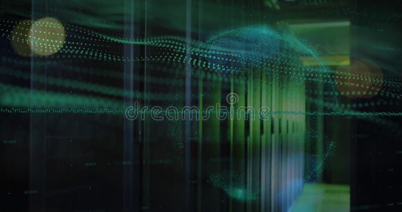 Animation of Data Processing with Scope Scanning Over Computer Servers Stock Footage - Video of ...