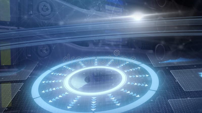 Animation of Data Processing and Scope Scanning Over Digital Grid Stock Footage - Video of ...