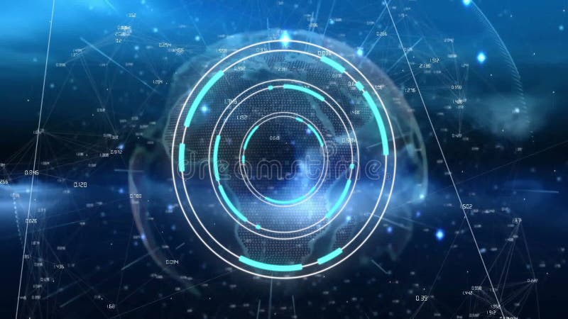 Animation of Data Processing and Scope Scanning Over Globe Stock Video - Video of video, globe ...