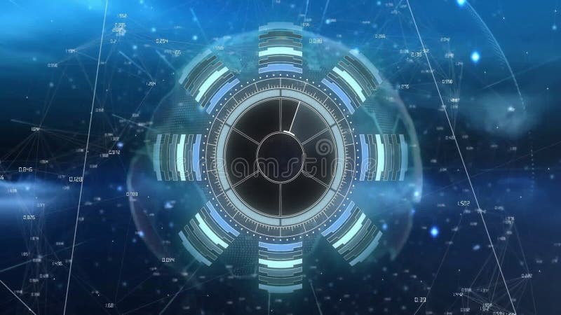 Animation of Data Processing and Scope Scanning Over Globe Stock Video - Video of planet ...