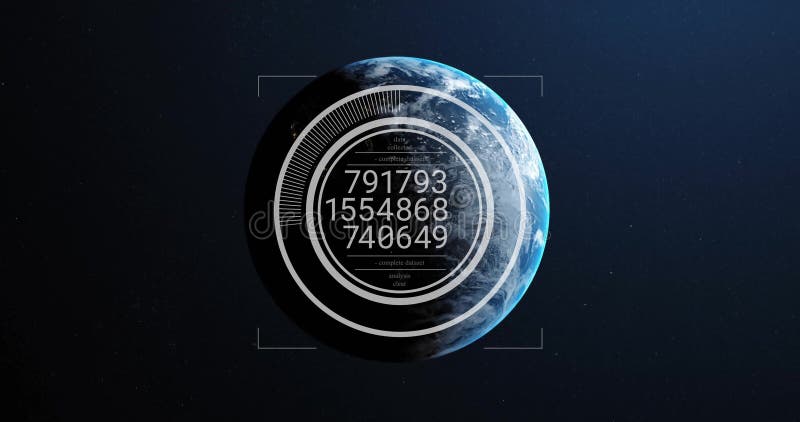 Animation of Data Processing and Scope Scanning Over Globe Stock Footage - Video of people ...