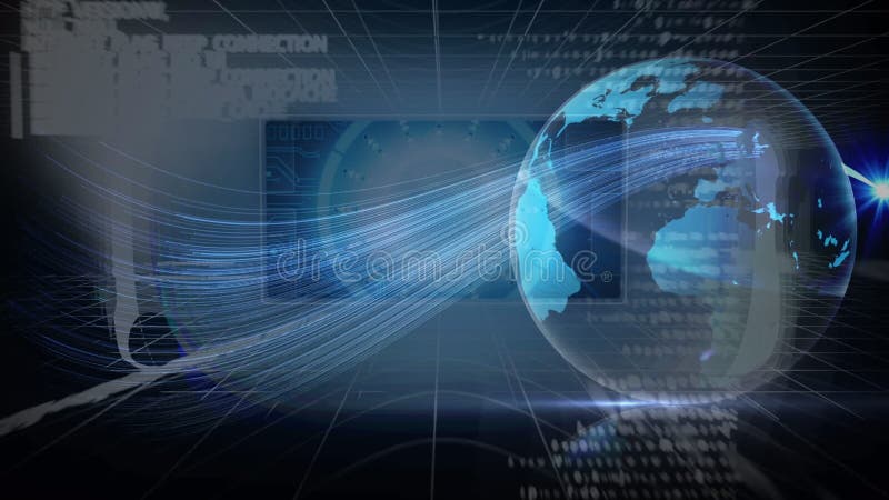 Animation of Data Processing and Scope Scanning Over Screens and Globe Stock Video - Video of ...