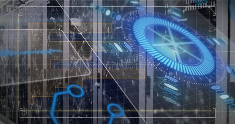 Animation of Data Processing with Scope Scanning Over Server Room Stock Video - Video of ...