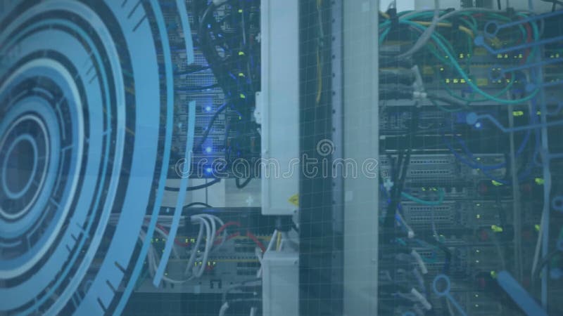 Animation of Data Processing and Scope Scanning Over Server Room Stock Video - Video of ...