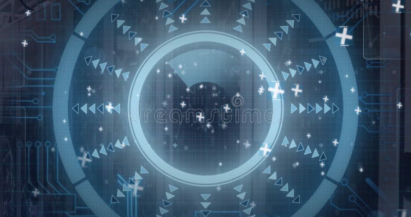 Animation of Data Processing and Scope Scanning Over Server Room Stock Video - Video of global ...