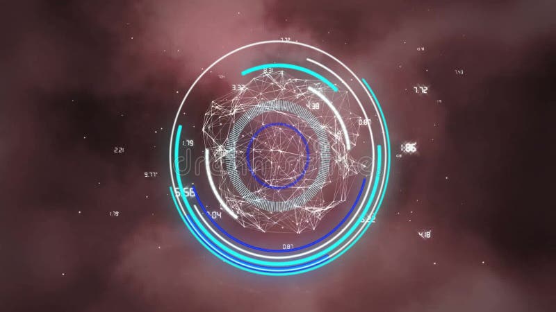 Animation of Data Processing and Scope Scanning Over Shapes Stock Footage - Video of network ...