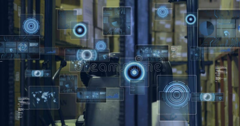 Animation of Data Processing with Scope Scanning Over Warehouse Stock ...