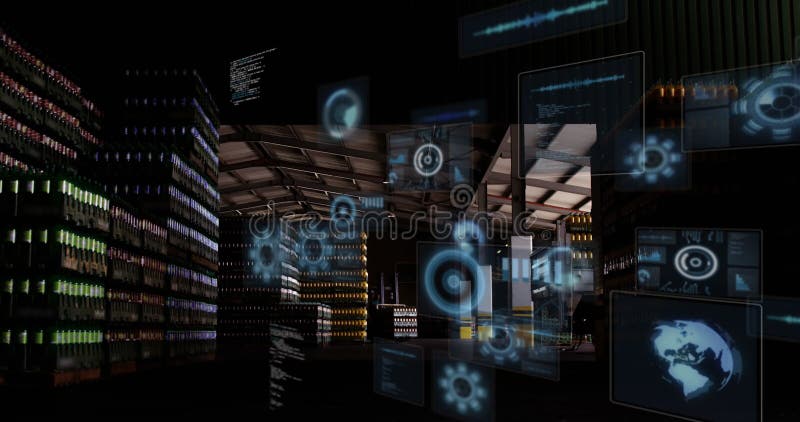 Animation of Data Processing with Scope Scanning Over Warehouse Stock ...