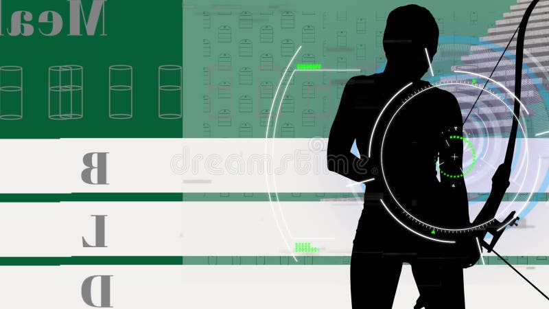 Animation of Data Processing with Scope Scanning Over Woman Silhouette ... Animation of Data Processing with Scope Scanning Over Woman Silhouette ...