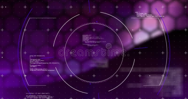 Animation of Data Processing and Scope Scanning on Pink and Black ...