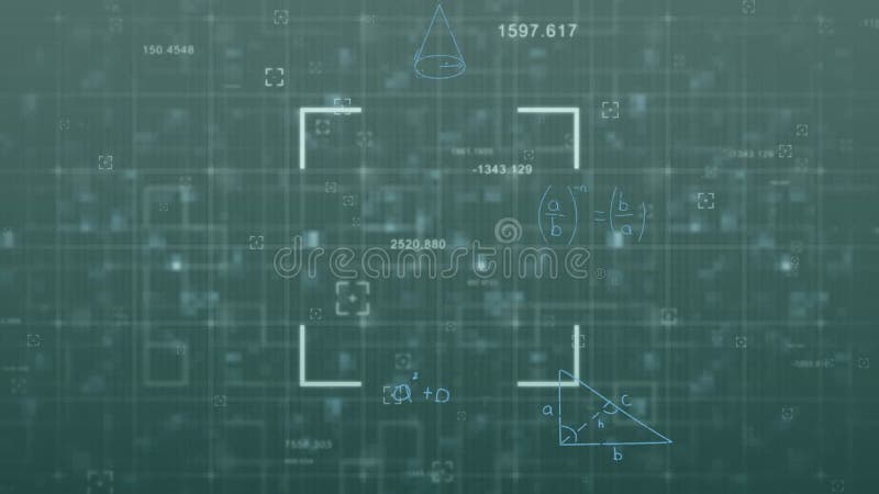 Animation of Data Processing and Shapes on Green Background Stock Footage - Video of business ...