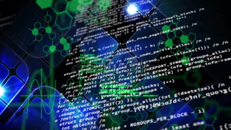 Animation of Data Processing and Shapes Over Chemical Formula Stock ...