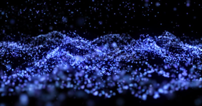 Animation, Data Stream and Information Technology with Blue Particles ...