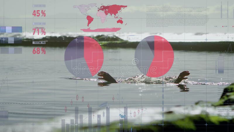 Animation of Data Visualization Graphics with Pie Charts and Maps Over ...