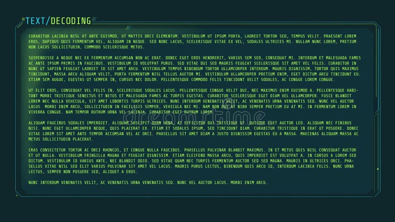 A Window For Decoding A Large Array Of Text With Scan Effect Stock